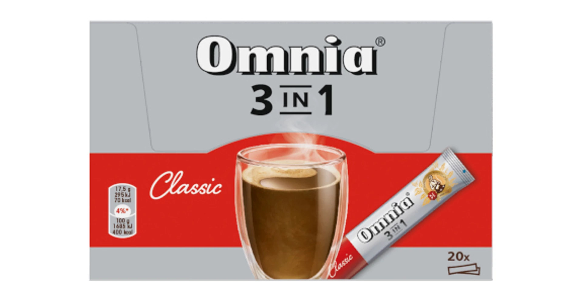 DE Omnia 3in1 Classic 20*11.1g - Édesség, vegyiárú, háztartási cikk nagyker - jo-aron.hu